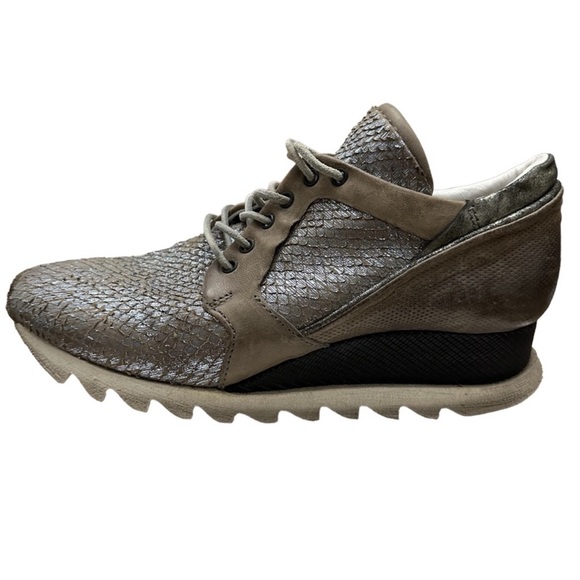 A.S.98 | Shoes | As98 Free People Stanley Metallic Wedge Sneakers ...